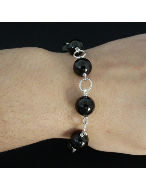 Pulsera de Azabache y plata 1ª ley | El Taller de los Minerales