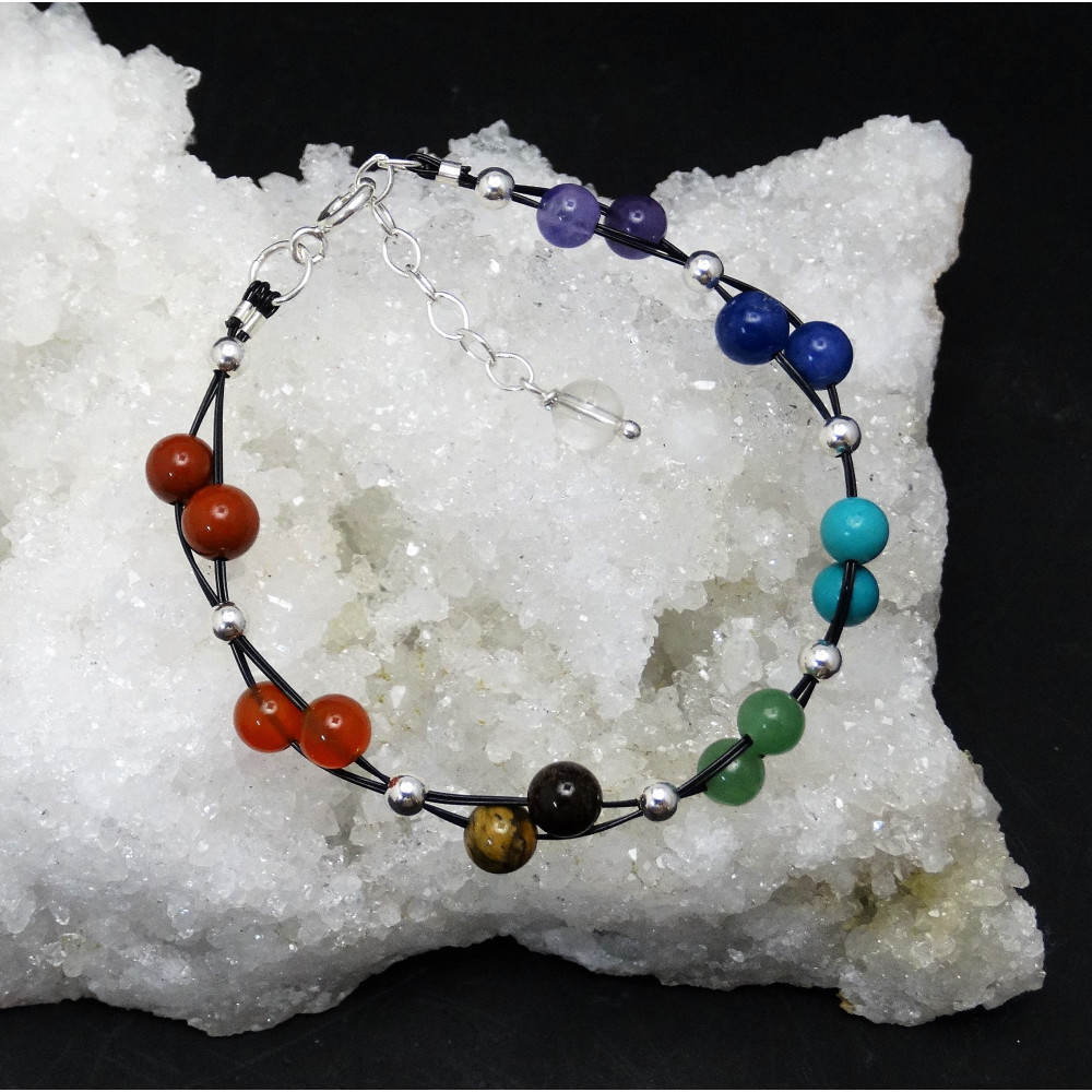 Pulsera 7 Chakras y plata de 1ª ley