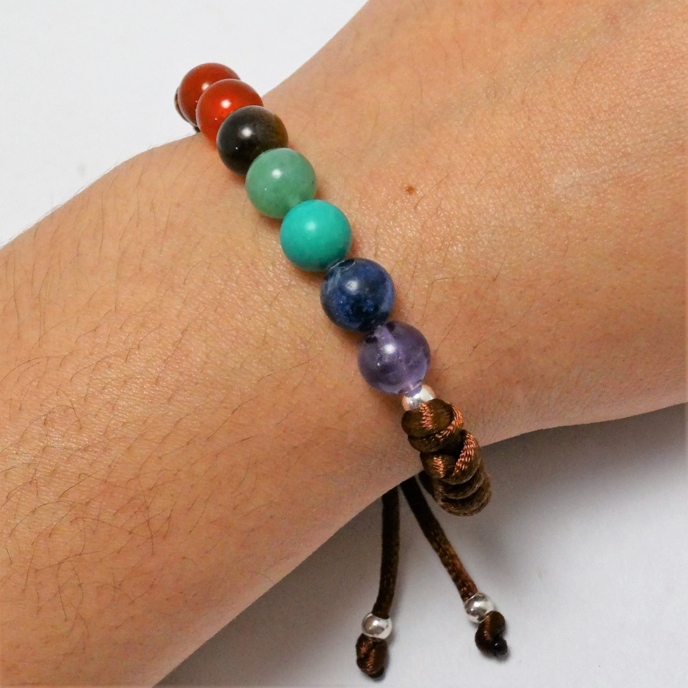 pulsera 7 chakras 8 mm lisa